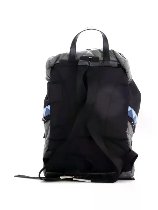 Prada Camouflage Quilted Tessuto With Saffiano Large Backpack