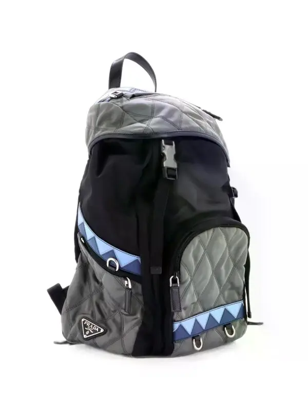 Prada Camouflage Quilted Tessuto With Saffiano Large Backpack