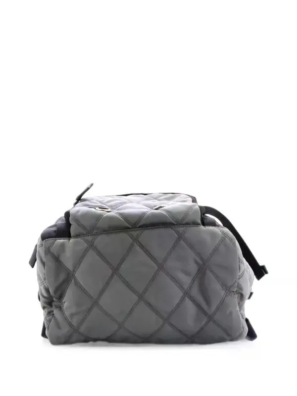 Prada Camouflage Quilted Tessuto With Saffiano Large Backpack