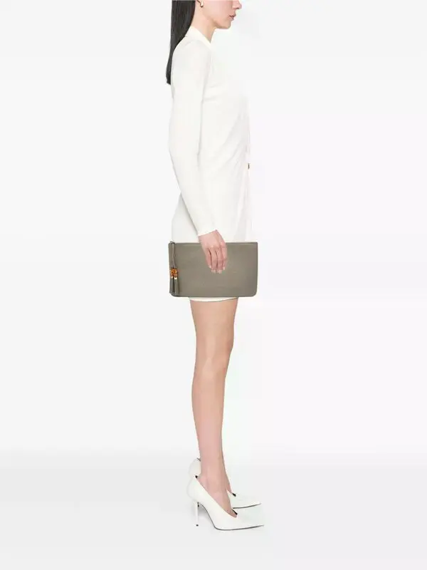 Gucci 2000-2015 Calfskin Bamboo Tassel Clutch Bag