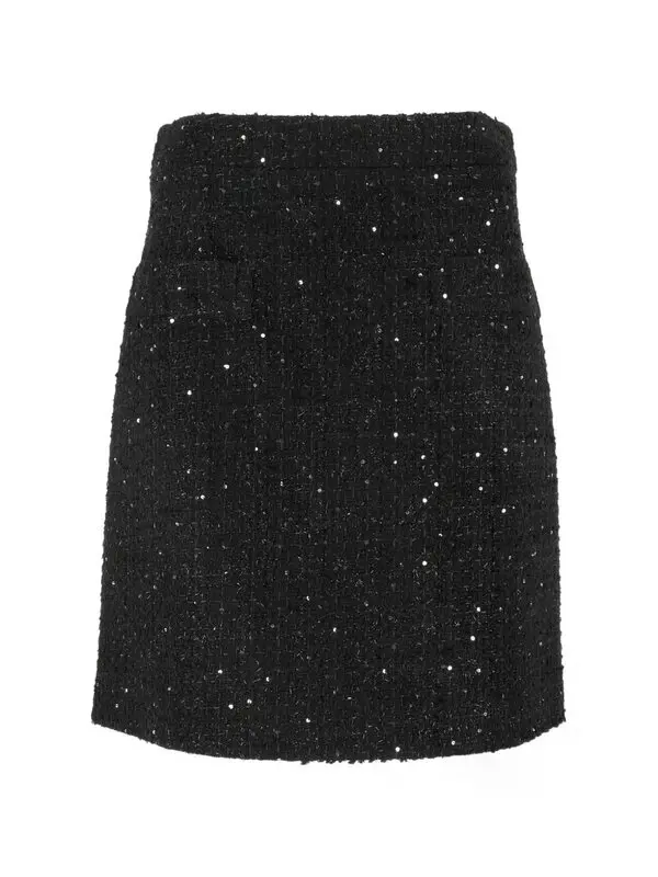FAY Sequin-embellished Bouclé Mini Skirt