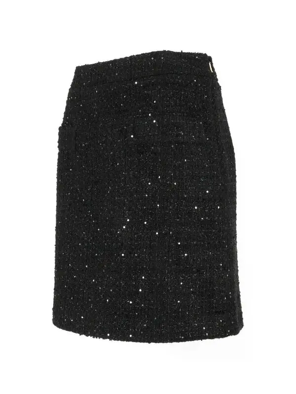 FAY Sequin-embellished Bouclé Mini Skirt