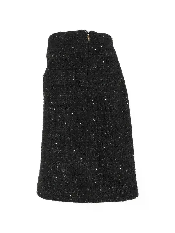 FAY Sequin-embellished Bouclé Mini Skirt
