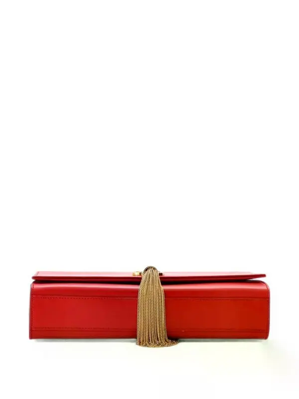 Saint Laurent Classic Monogram Tassel Leather Medium Crossbody Bag - Red