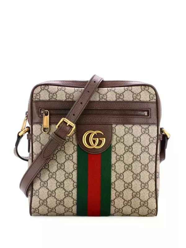 Gucci Ophidia Messenger Bag Gg Coated Canvas Small Crossbody Bag - Brown