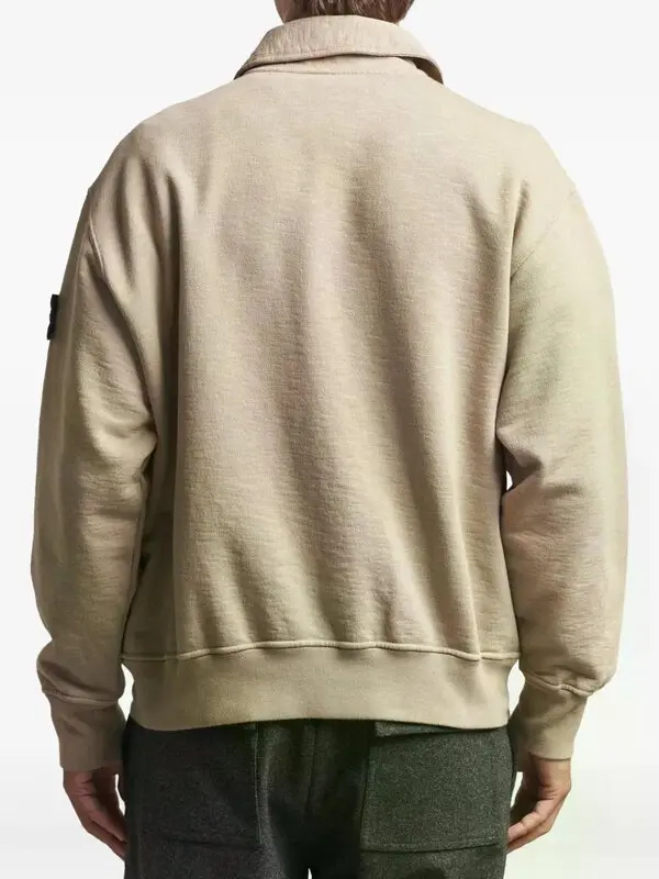 Stone Island Logo-patch Long-sleeve Polo Shirt