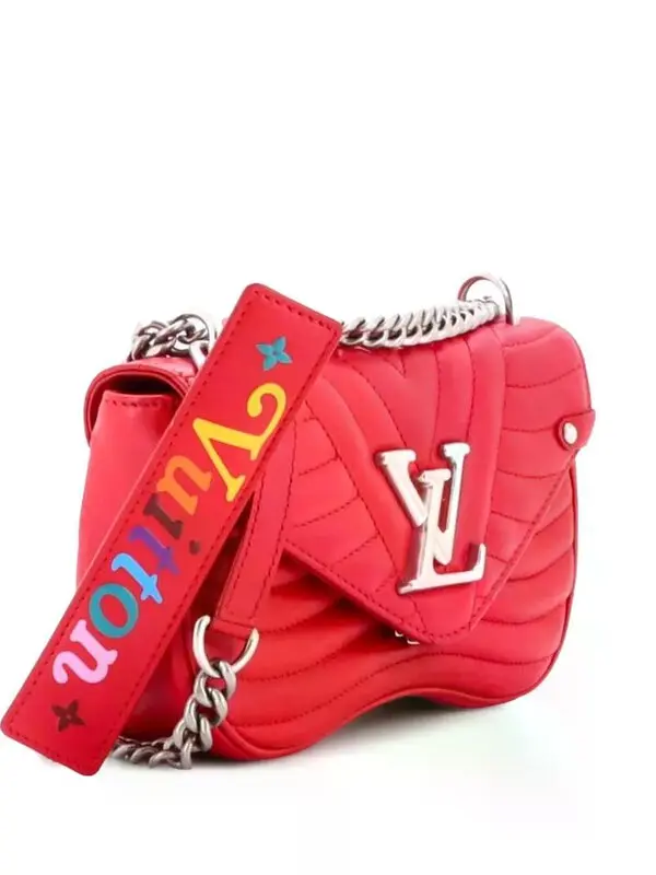 LOUIS VUITTON New Wave Chain Bag Quilted Leather Pm Shoulder Bag - Red