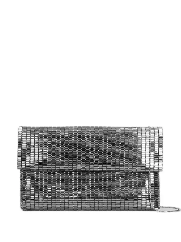 TWENTY FOURHAITCH Vega Beaded-embellishment Clutch Bag - Silver