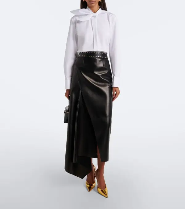 Amina Muaddi Anok Metallic Leather Slingback Pumps