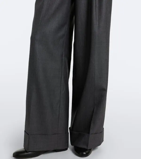 Junya Watanabe Pleated Wool Wide-leg Pants