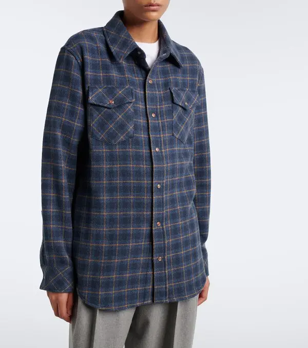 GOD'S TRUE CASHMERE Rugged Explorer Plaid Cashmere Shirt