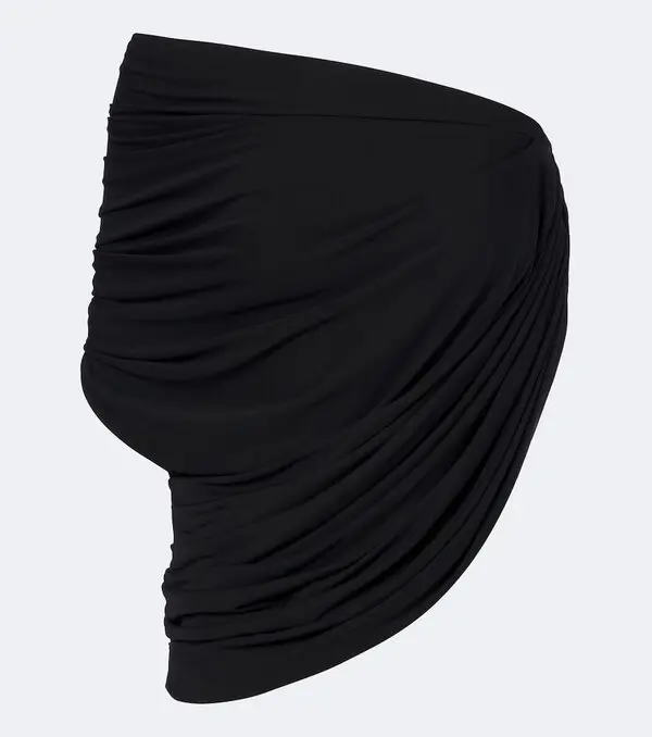 Balenciaga Draped One-shoulder Jersey Top - Black