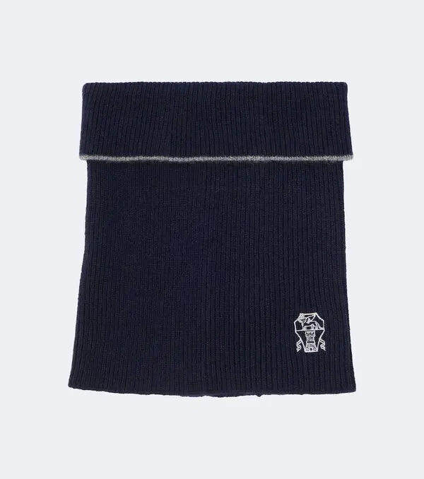 Brunello Cucinelli Logo Cashmere Snood