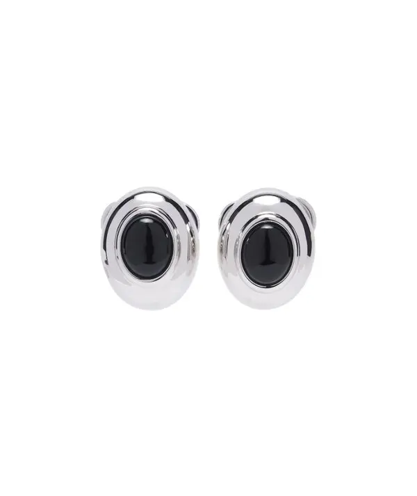 DEHANCHE Déhanche Onyx Stud Earrings - Silver