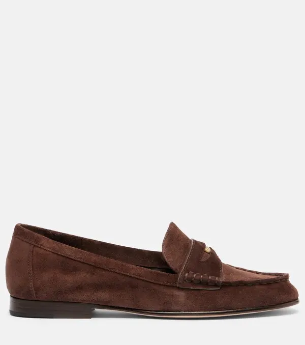 Veronica Beard Suede Penny Loafers - Brown