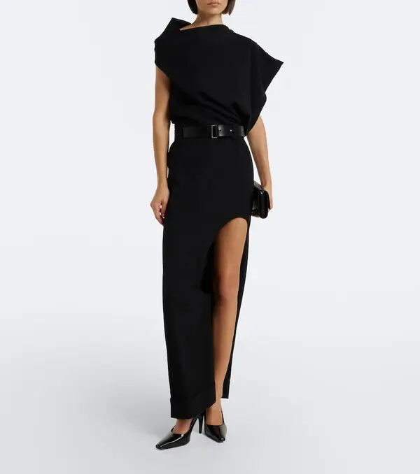 Junya Watanabe Asymmetric Wool Maxi Dress