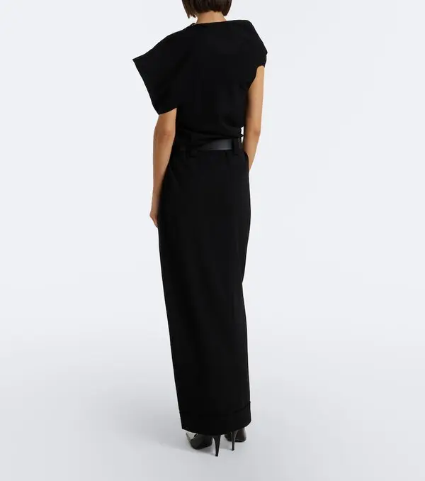 Junya Watanabe Asymmetric Wool Maxi Dress