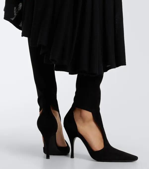 Alaïa Cut-out Suede Knee-high Boots