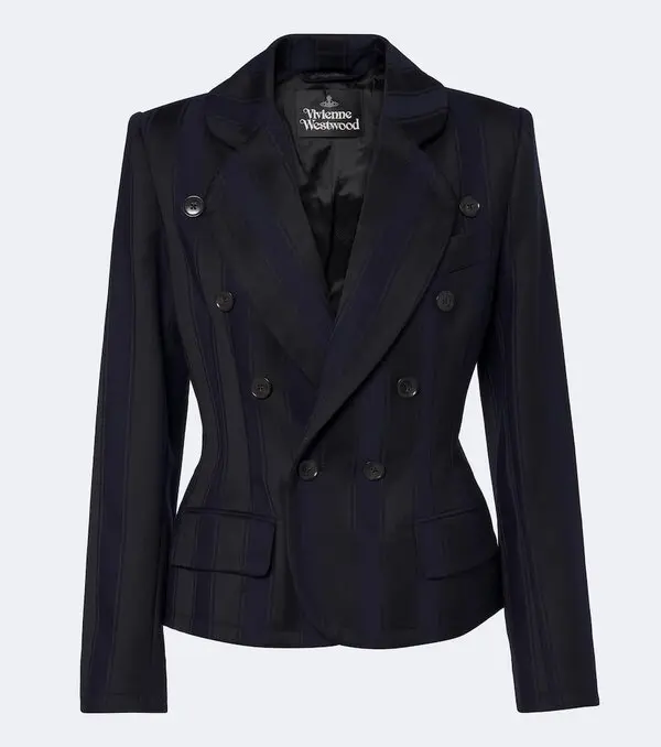VIVIENNE WESTWOOD Georgia Striped Virgin Wool Blazer - Blue