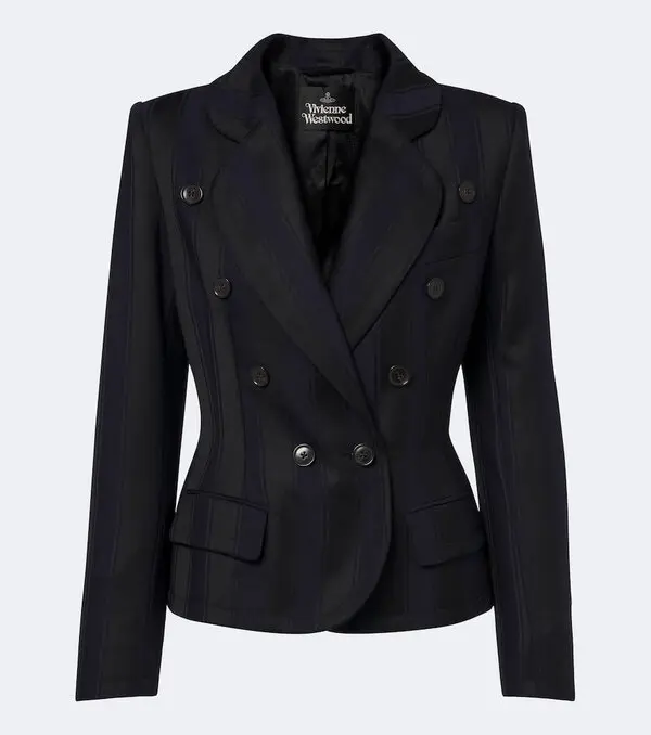 VIVIENNE WESTWOOD Georgia Striped Virgin Wool Blazer - Blue