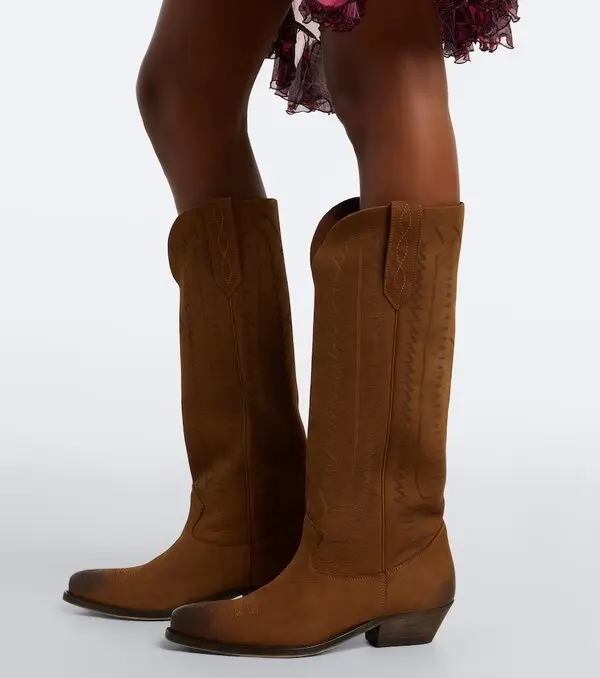 GOLDEN GOOSE Wish Star Suede Cowboy Boots