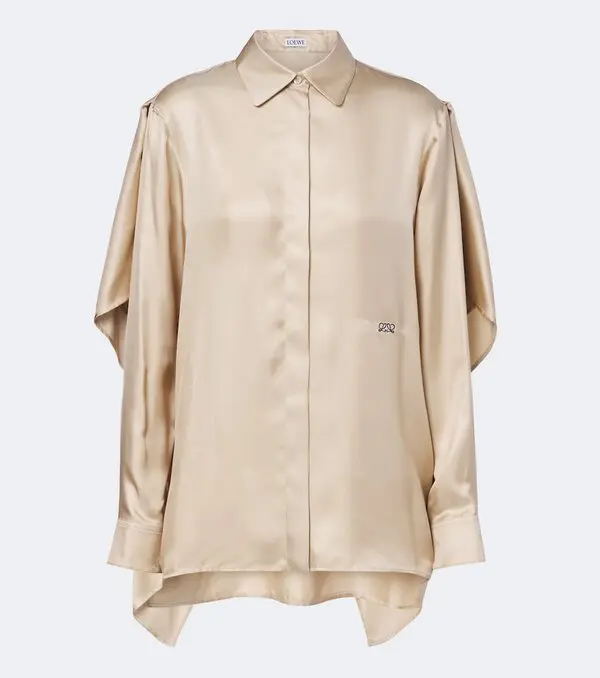 Loewe Caped Silk Twill Shirt - Beige