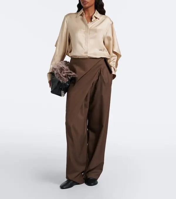 Loewe Caped Silk Twill Shirt