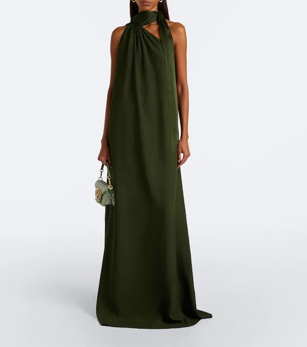TALLER MARMO Astor Scarf-detail One-shoulder Gown