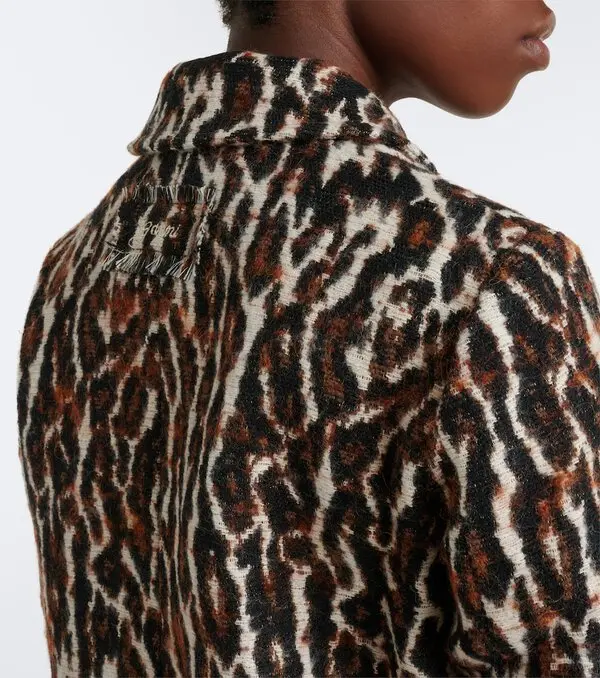 GANNI Leopard-print Jacquard Jacket
