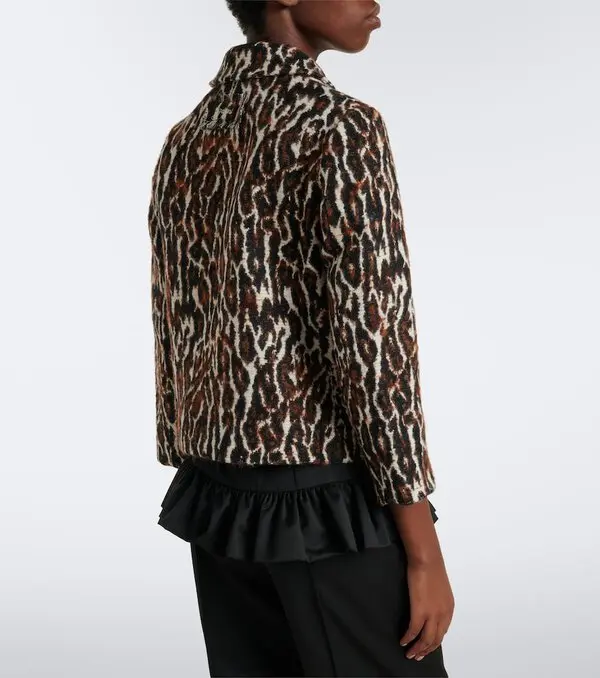 GANNI Leopard-print Jacquard Jacket