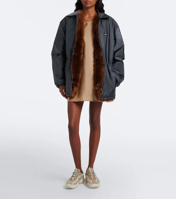 Miu Miu Bubble Embellished Suede-trimmed Sneakers