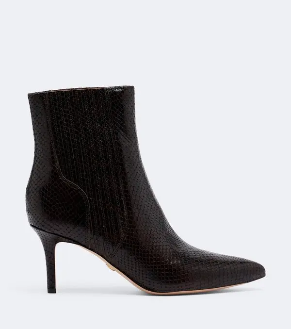Veronica Beard Lisa Snake-effect Leather Ankle Boots