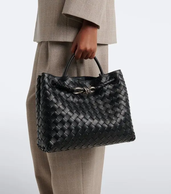 Bottega Veneta Andiamo Intrecciato Large Leather Top-handle Bag