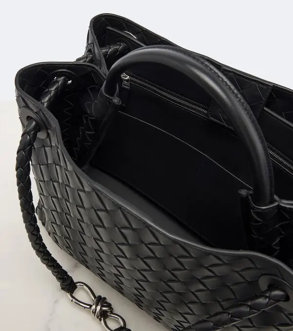 Bottega Veneta Andiamo Intrecciato Large Leather Top-handle Bag