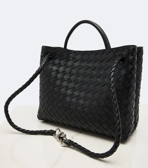 Bottega Veneta Andiamo Intrecciato Large Leather Top-handle Bag