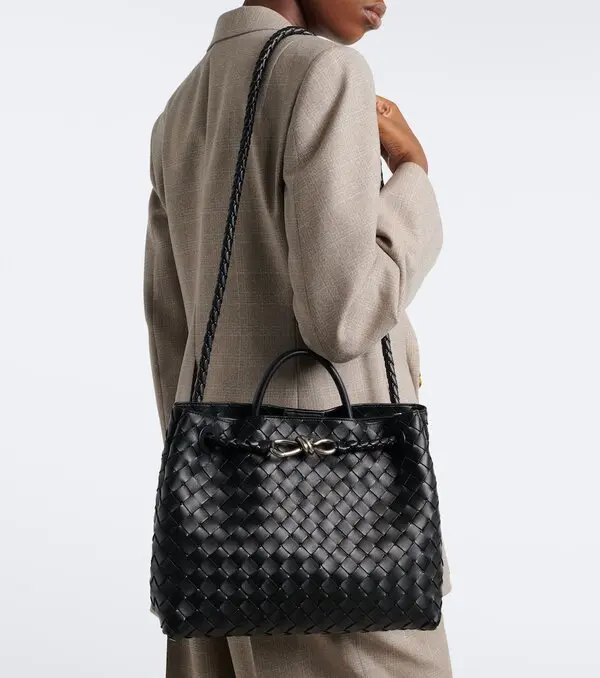 Bottega Veneta Andiamo Intrecciato Large Leather Top-handle Bag