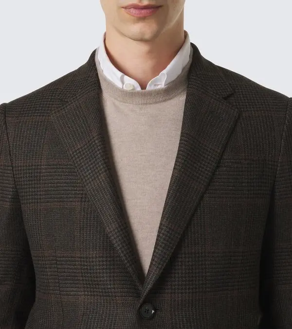 Zegna Prince Of Wales Check Cashmere Blazer - Green