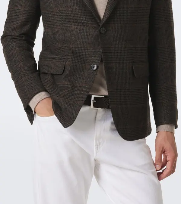 Zegna Prince Of Wales Check Cashmere Blazer - Green