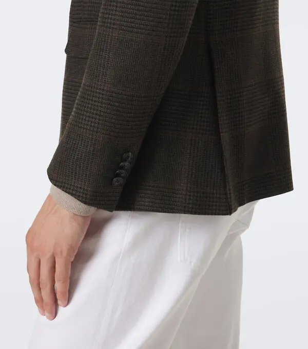Zegna Prince Of Wales Check Cashmere Blazer - Green