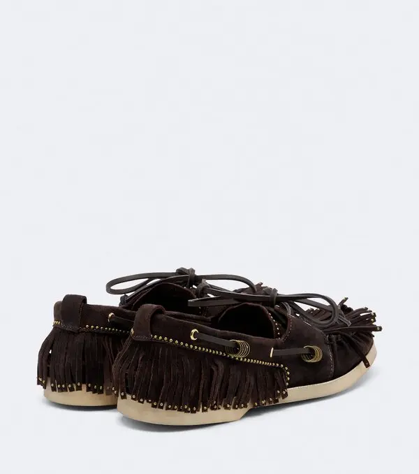 GOLDEN GOOSE Embellished Suede Boat Shoes