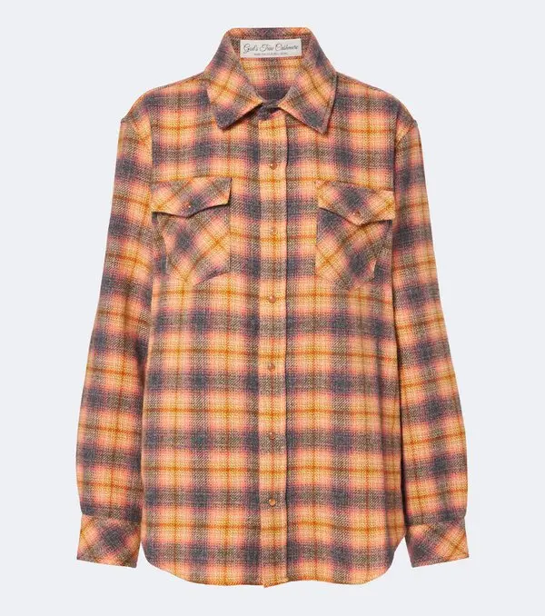 GOD'S TRUE CASHMERE Seeker Plaid Cashmere Shirt