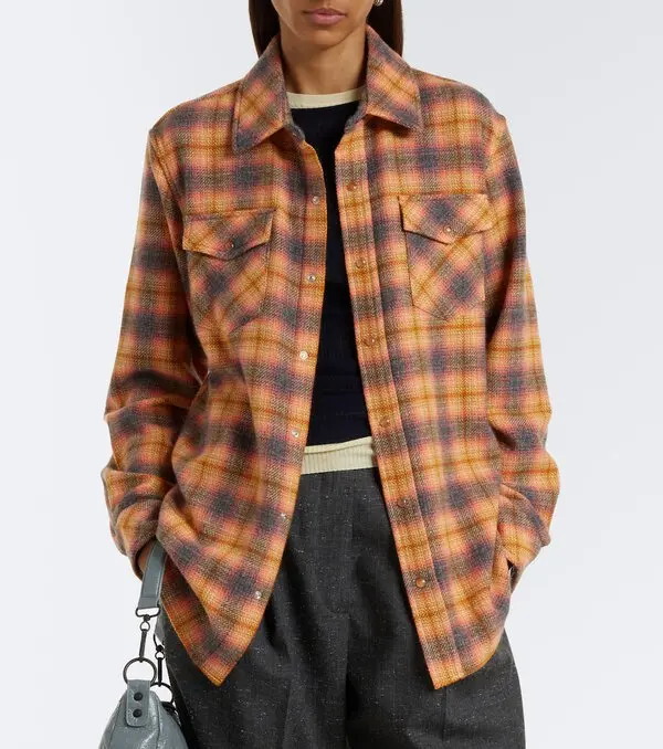 GOD'S TRUE CASHMERE Seeker Plaid Cashmere Shirt