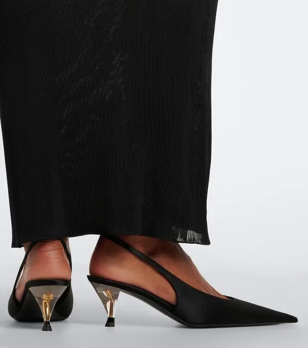Saint Laurent Fanny Satin Slingback Pumps