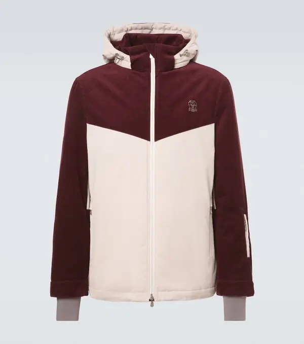 Brunello Cucinelli Hooded Cotton Corduroy Ski Jacket