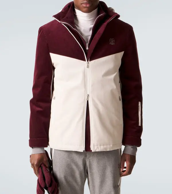 Brunello Cucinelli Hooded Cotton Corduroy Ski Jacket