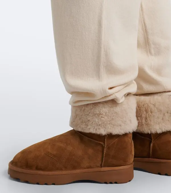 Burberry Shearling-lined Suede Ankle Boots