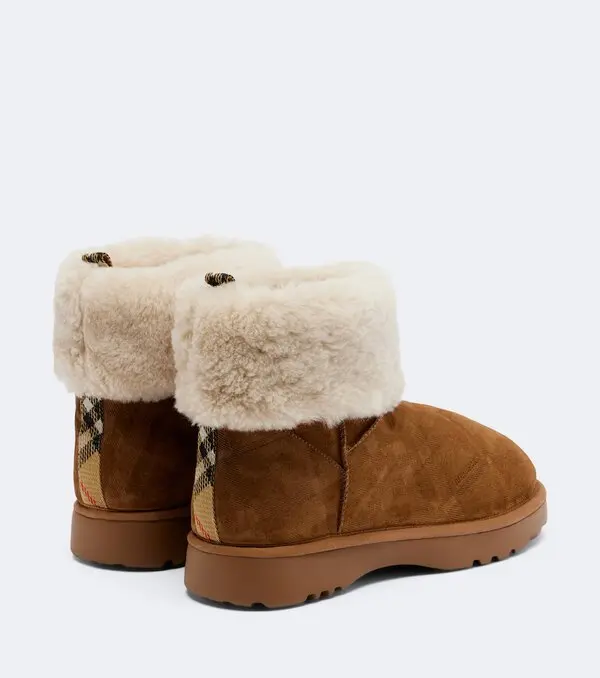 Burberry Shearling-lined Suede Ankle Boots
