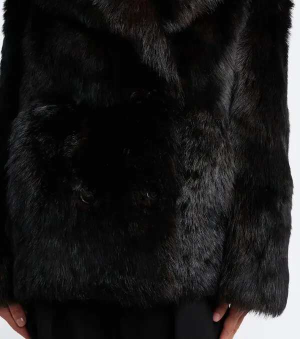 NILI LOTAN Cleophee Double-breasted Shearling Jacket