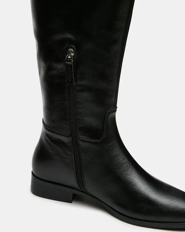 Steve Madden Canter Leather Wide Calf Over The Knee Boots - Black