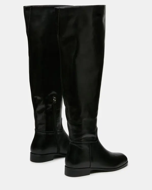 Steve Madden Canter Leather Wide Calf Over The Knee Boots - Black